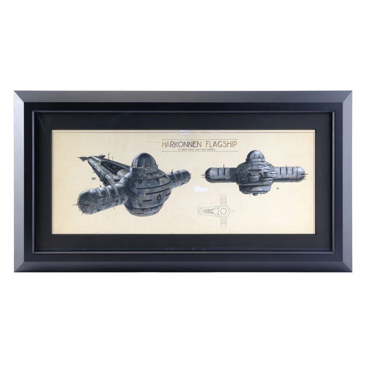 Lot 876 - Framed Hand-Painted Ron Miller Harkonnen Flagship Concept ...