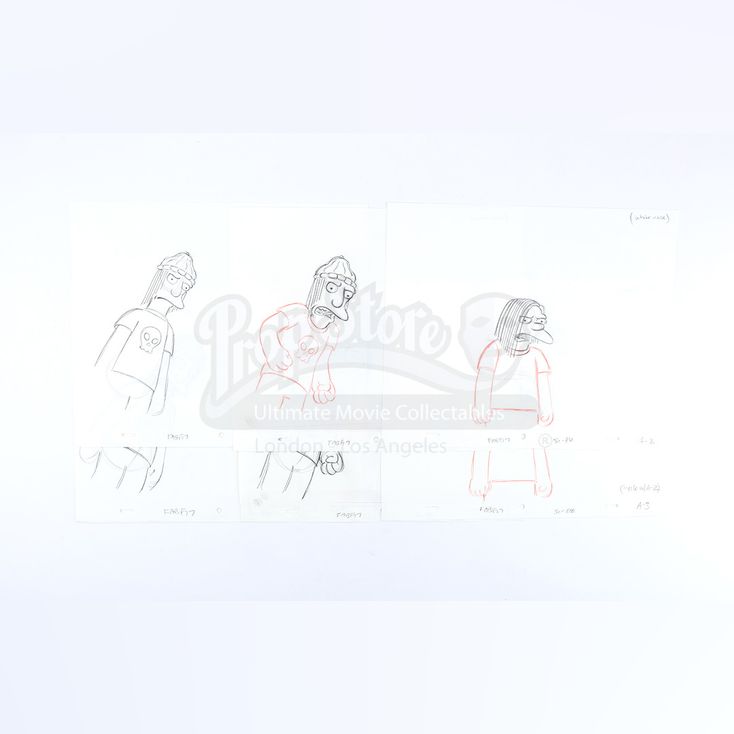 Six Hand-Drawn Sketches of Dolph and Jimbo Jones (SC-86) | SIMPSONS ...