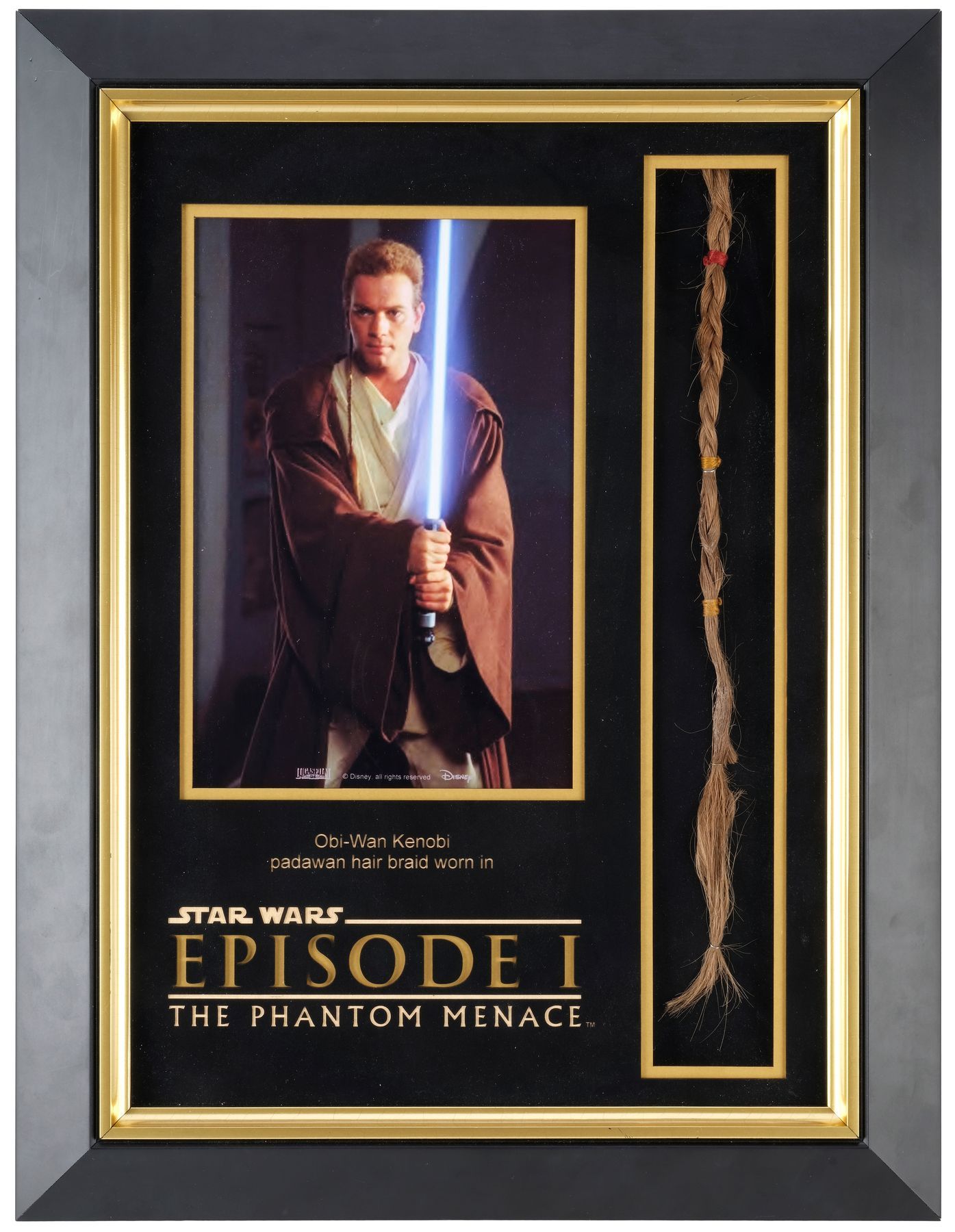 346. Obi-Wan Kenobi's (Ewan McGregor) Framed Padawan Braid ### STAR ...