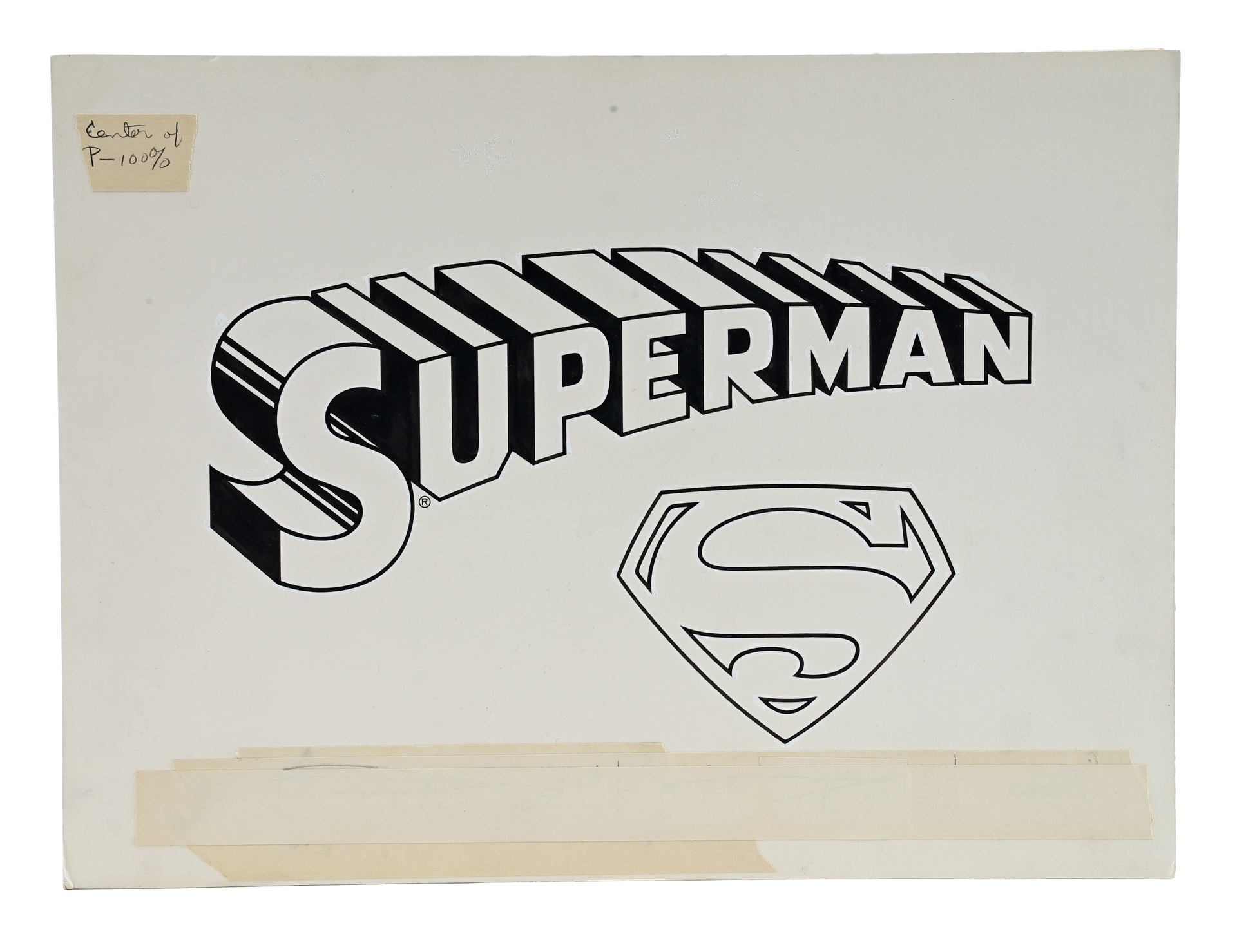 Lot #1028 - SUPERMAN FRANCHISE (1978 - 1987) - Hand-drawn Title Card ...