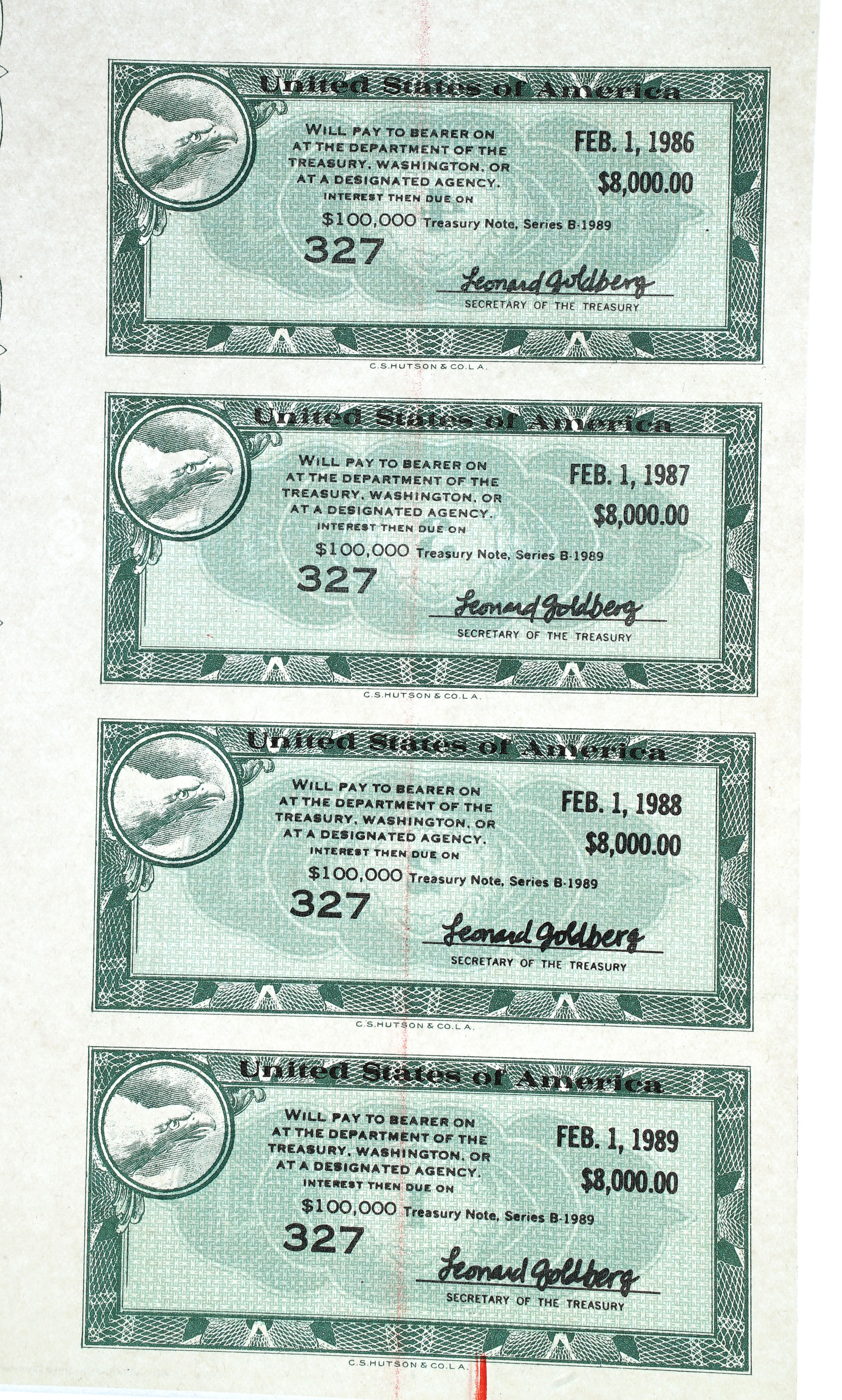 Lot #531 - DIE HARD (1987) - Bearer Bond