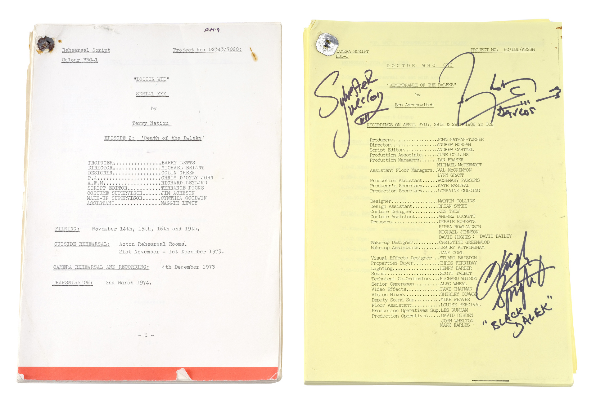 Lot #535 - DOCTOR WHO: DEATH TO THE DALEKS (T.V. MOVIE, 1974)/DOCTOR ...