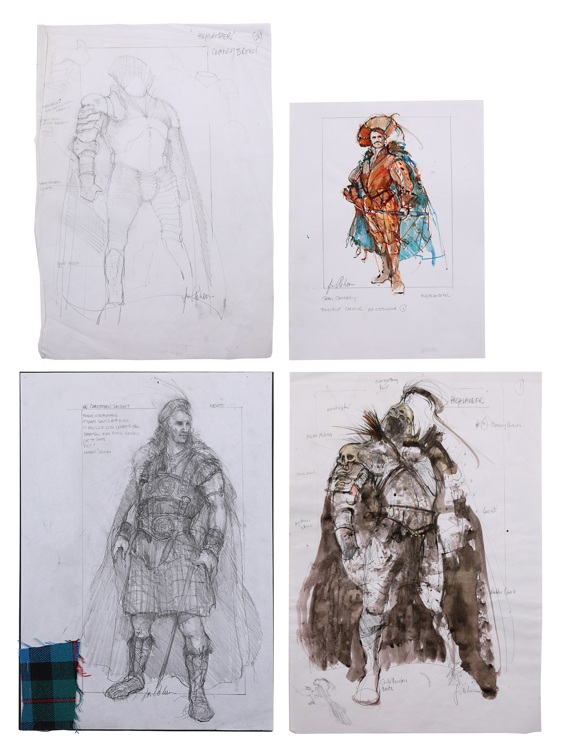 Lot #177 - HIGHLANDER (1986) - Hand-illustrated James Acheson MacLeod ...