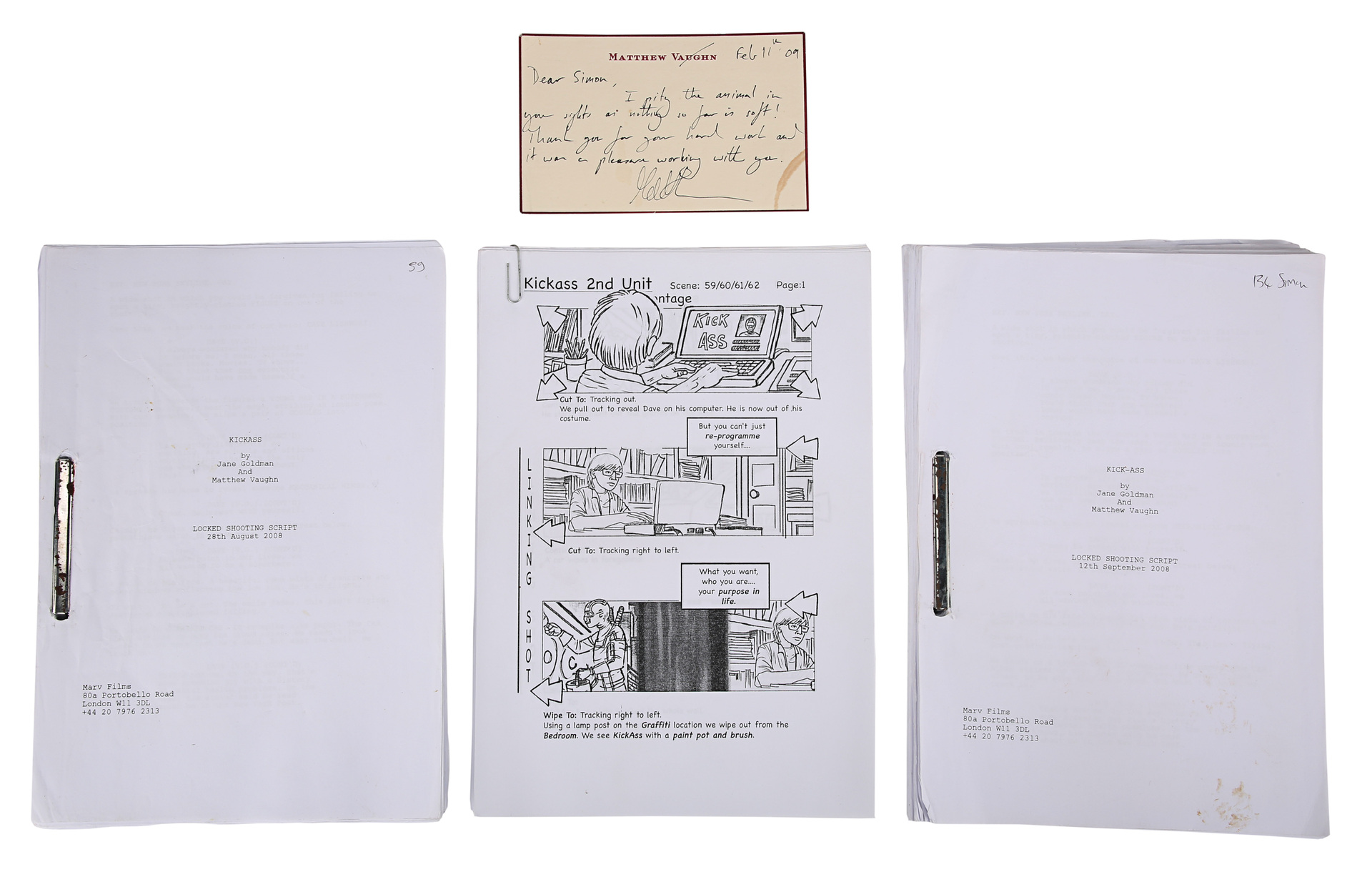 Lot #729 - KICK-ASS (2010) - Two Shooting Scripts and Printed ...