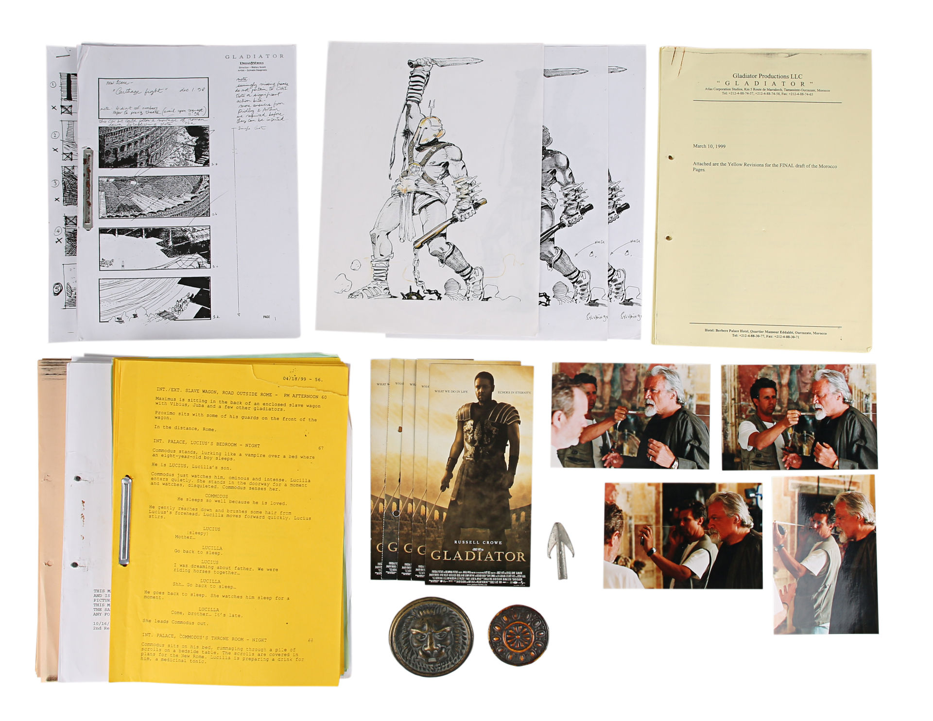 Lot #614 - GLADIATOR (2000) - Oliver Reed On-set Photographs, Cloak Pin ...
