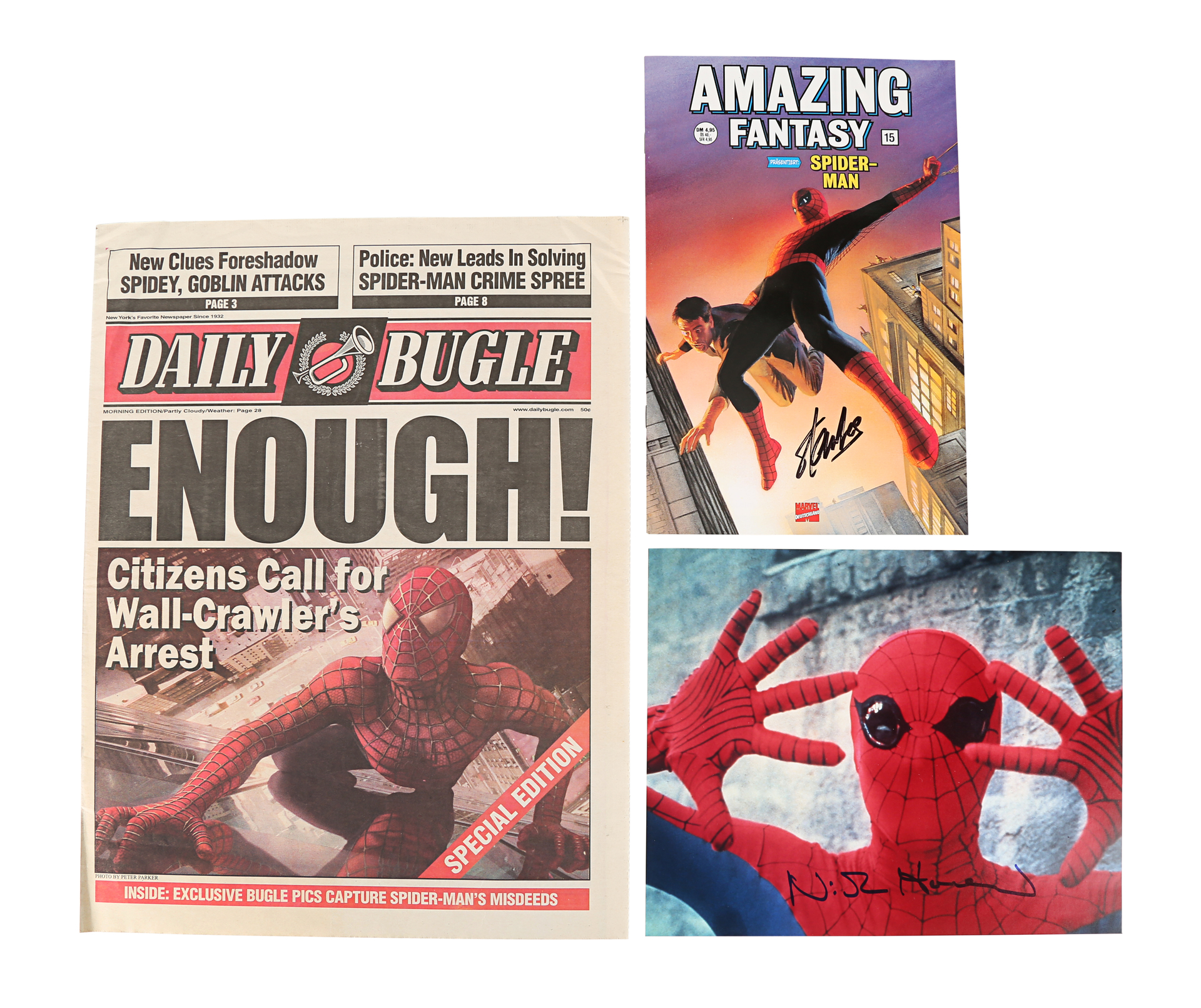 Lot #875 - SPIDER-MAN (2002) - Daily Bugle Newspaper Cover, Stan Lee ...