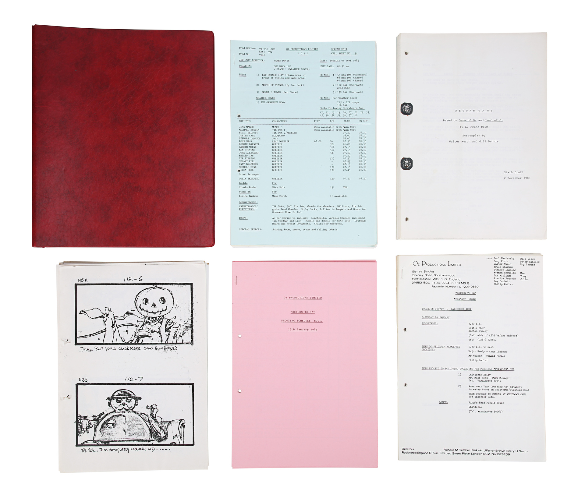 Lot #832 - RETURN TO OZ (1985) - Philip Kohler Collection: Scripts ...
