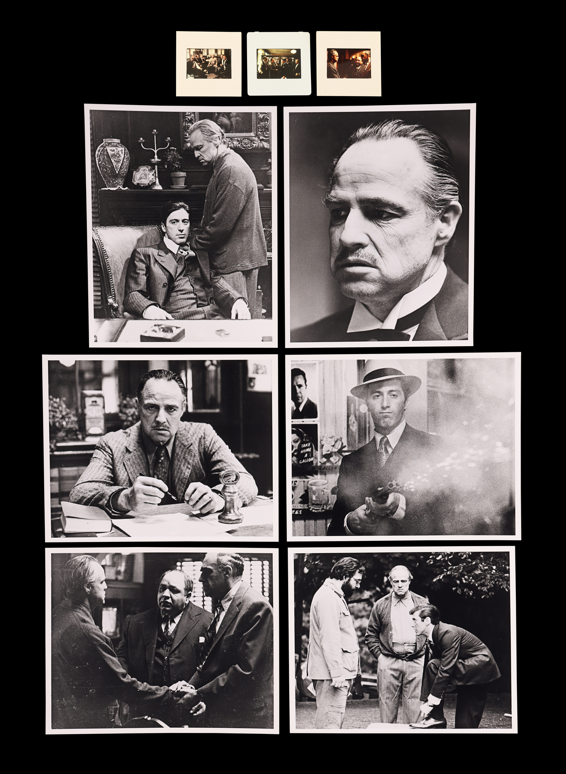 Lot #308 - GODFATHER (1973) - Black-and-white Production Stills and 35mm Slides, 1972