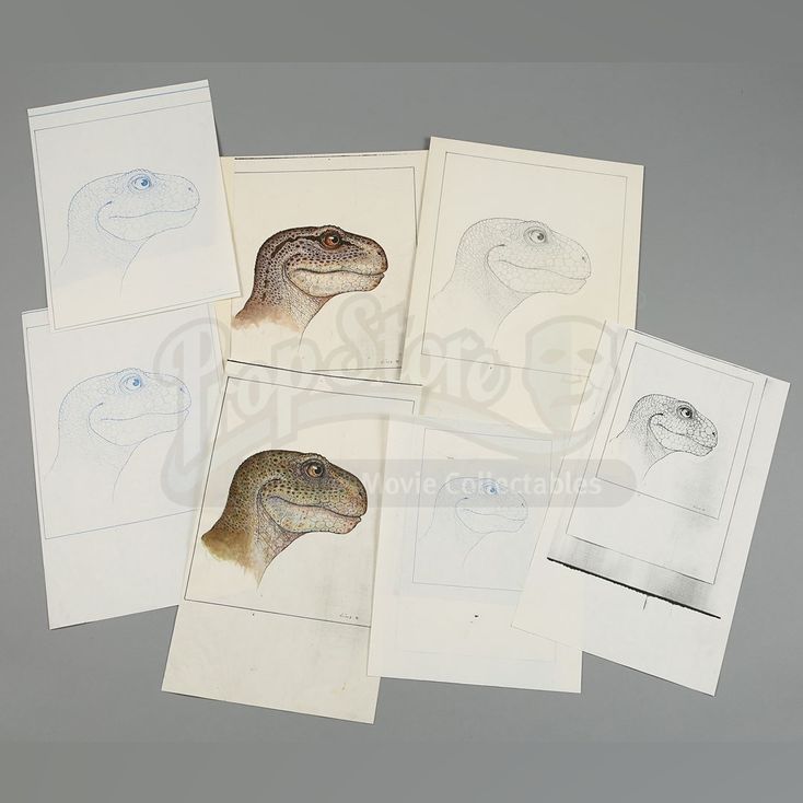 Hand-Drawn and Printed Rex Concept Art Lot | REX (2008)