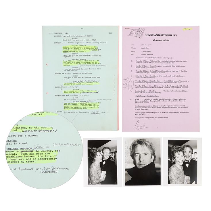 The Alan Rickman Archive Hand-Annotated Shooting Script, Handwritten ...