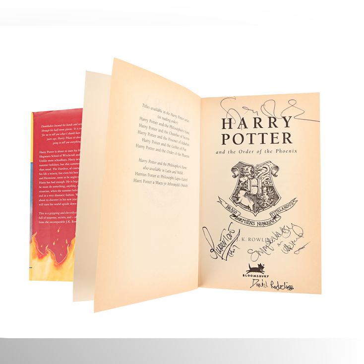 163. J.K. Rowling, Daniel Radcliffe, Emma Watson, Rupert Grint Autographed Hardback Book, 2003 ...