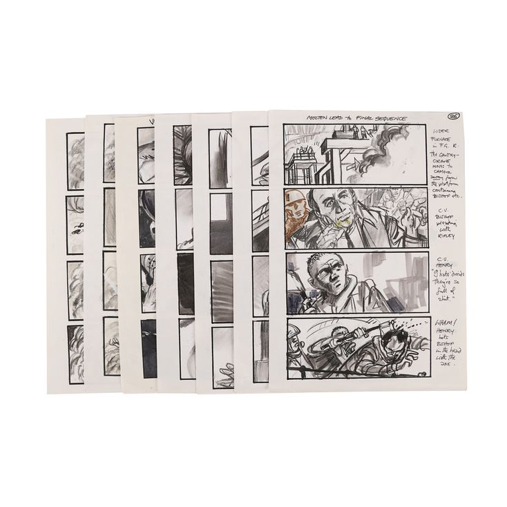 Lot #827: ALIEN3 (1992) - Martin Asbury Hand-drawn Storyboards for ...