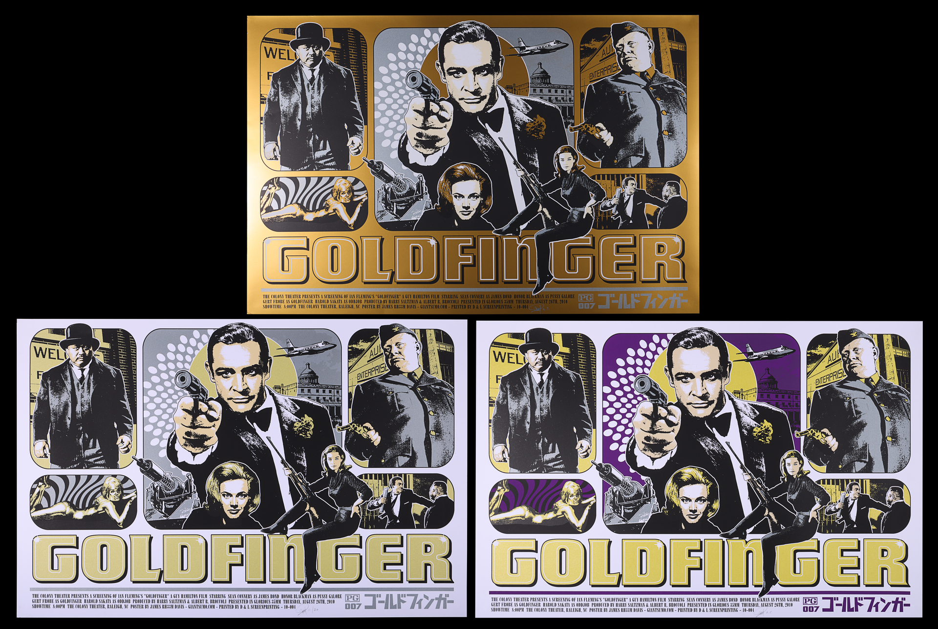 Lot #345 - JAMES BOND: GOLDFINGER (1964) - Set of Three Colony Theater ...
