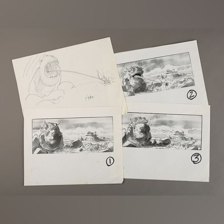 Hand-Drawn Rock Wart Alien Sketch with Printed Storyboards | STAR WARS ...