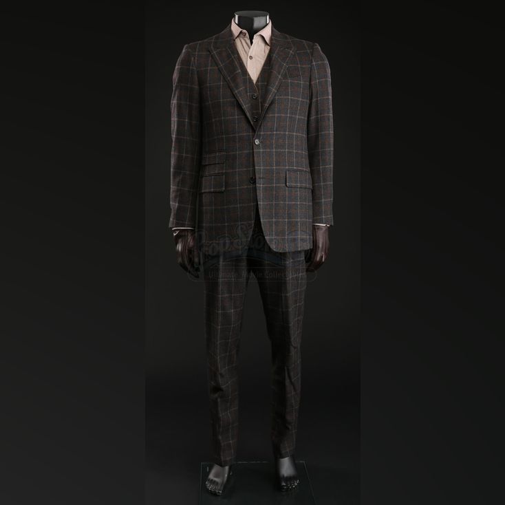 Hannibal Lecters (Mads Mikkelsen) Charcoal Plaid Three-Piece Suit ...