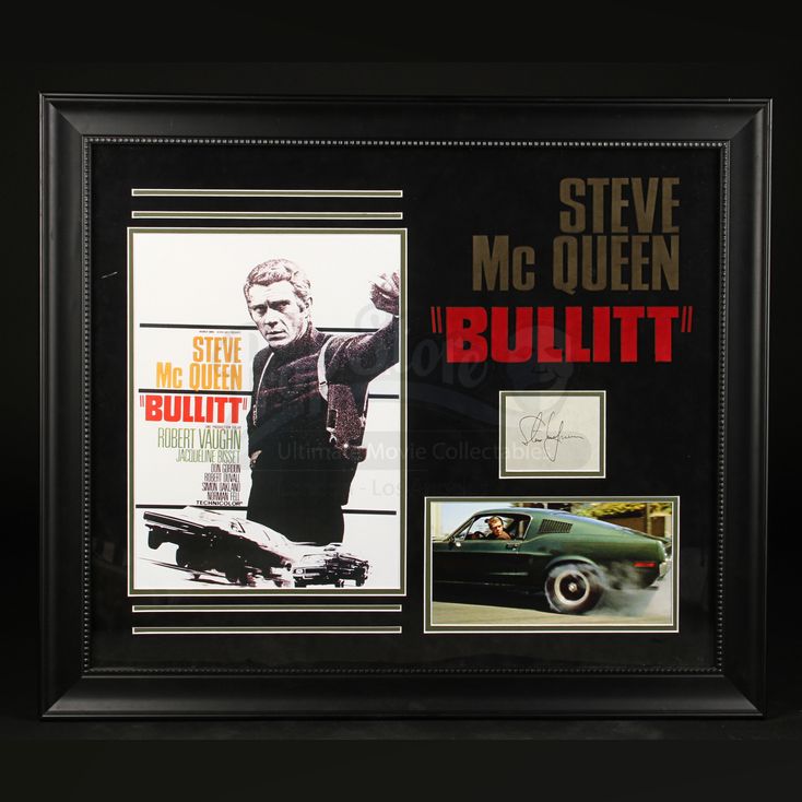 Steve McQueen Autograph Display | BULLITT (1968)