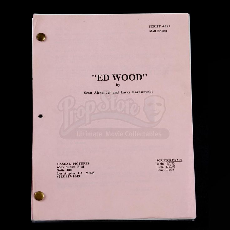 Lot 141 - Revised Third Draft Script | ED WOOD (1994)