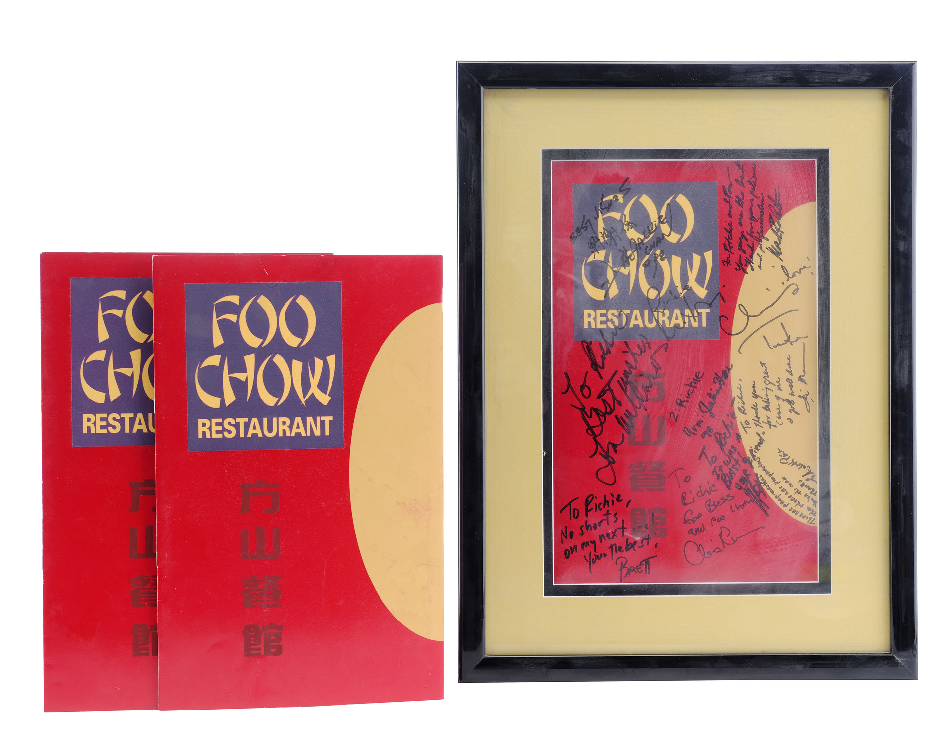 Lot # 1106: Rush Hour (1998) - Framed Cast-Autographed Foo Chow Menu ...