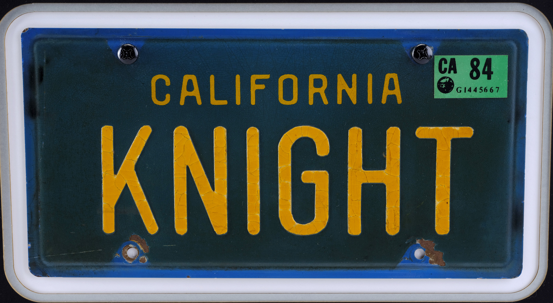 Lot # 223: Knight Rider (T.V. Series, 1983 - 1985) - KITT License Plate ...