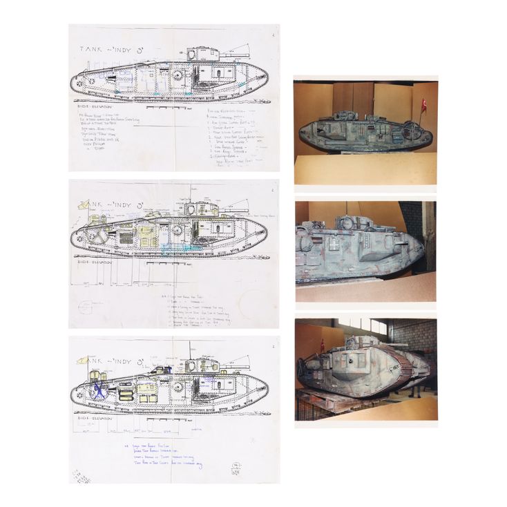 Lot 1280. Set of Three Hand-annotated Tank Schematics and Photographs ...