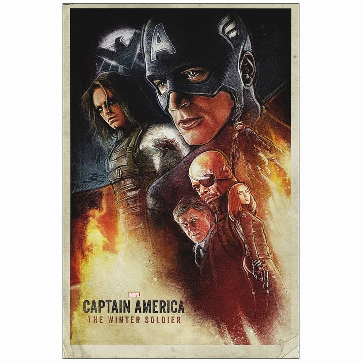 Lot 500 - CAPTAIN AMERICA THE WINTER SOLDIER Art Print (24 x 34) Near ...