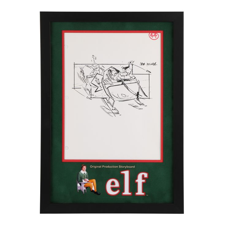Production-Used Storyboard - Santas Sleigh | ELF (2003)