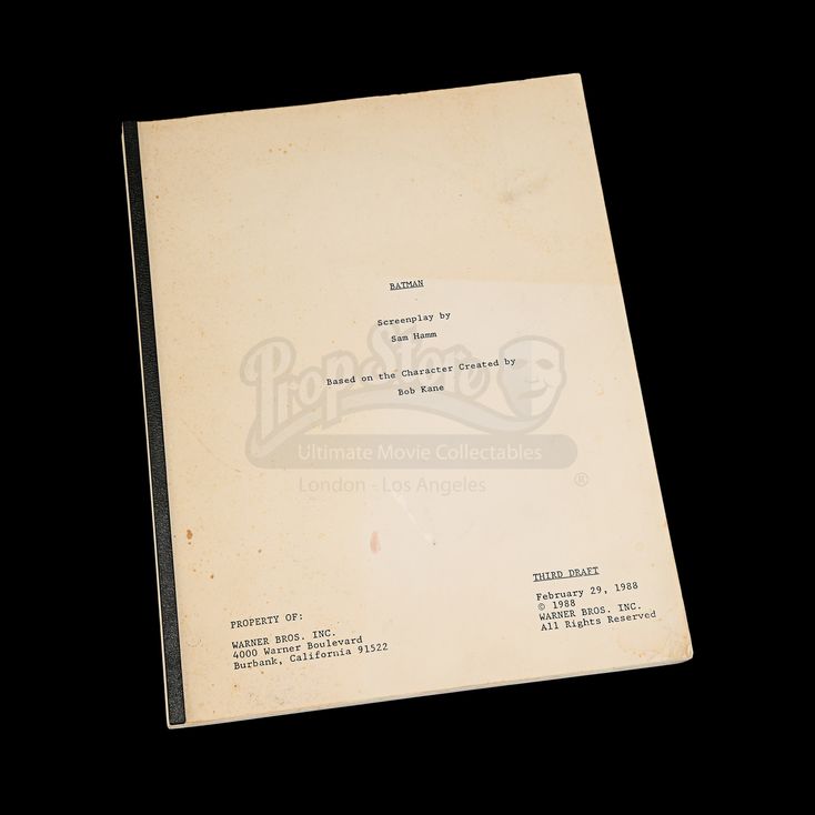 Third Draft Script | BATMAN (1989)