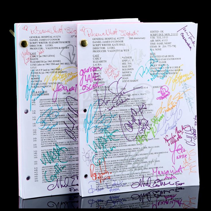 General Hospital 50th and 52nd Anniversary Signed Script | GENERAL ...