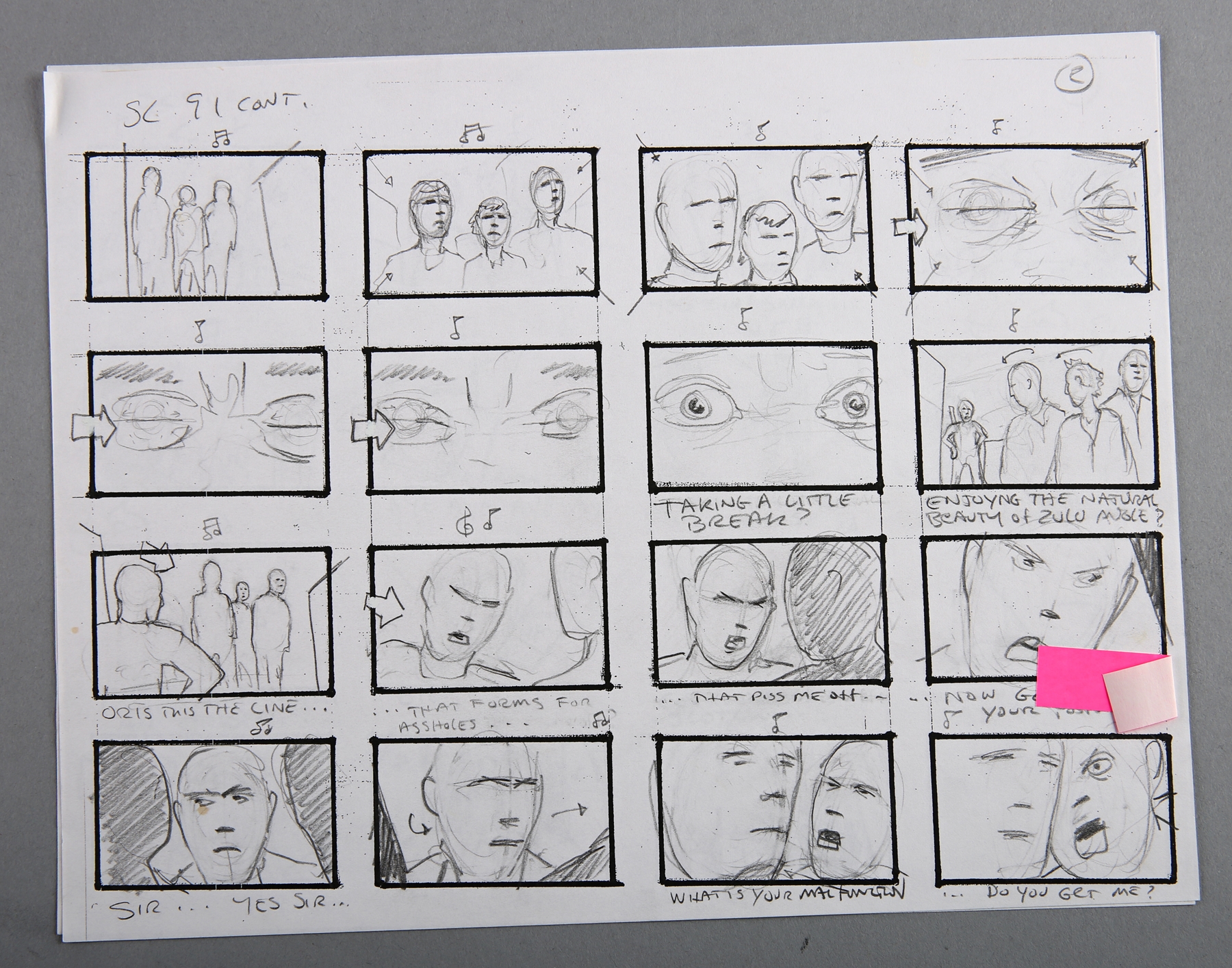 Hand-Drawn Storyboard Scenes 81-91 by Phil Tippett | STARSHIP TROOPERS ...