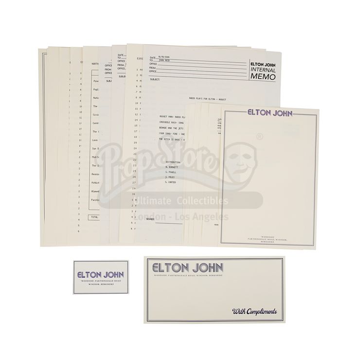 Elton John (Taron Egerton) Headed Paper, Business Card, Compliment Slip ...