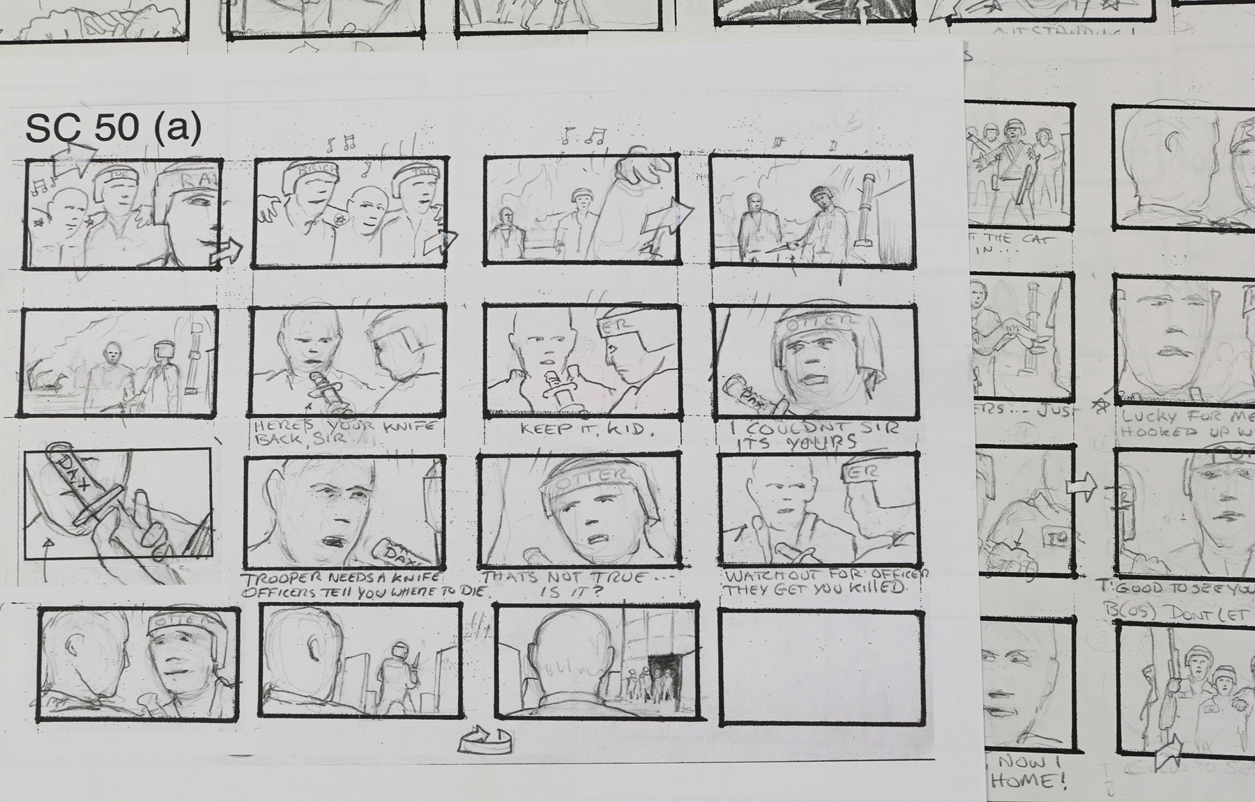 Hand-Drawn Storyboard Scenes 34-65 by Phil Tippett | Propstore - Find ...