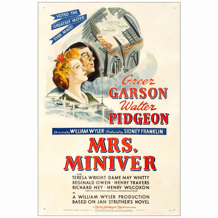 270. MRS. MINIVER (1942) One Sheet (27 x 41) Style D Very Fine on Linen ...