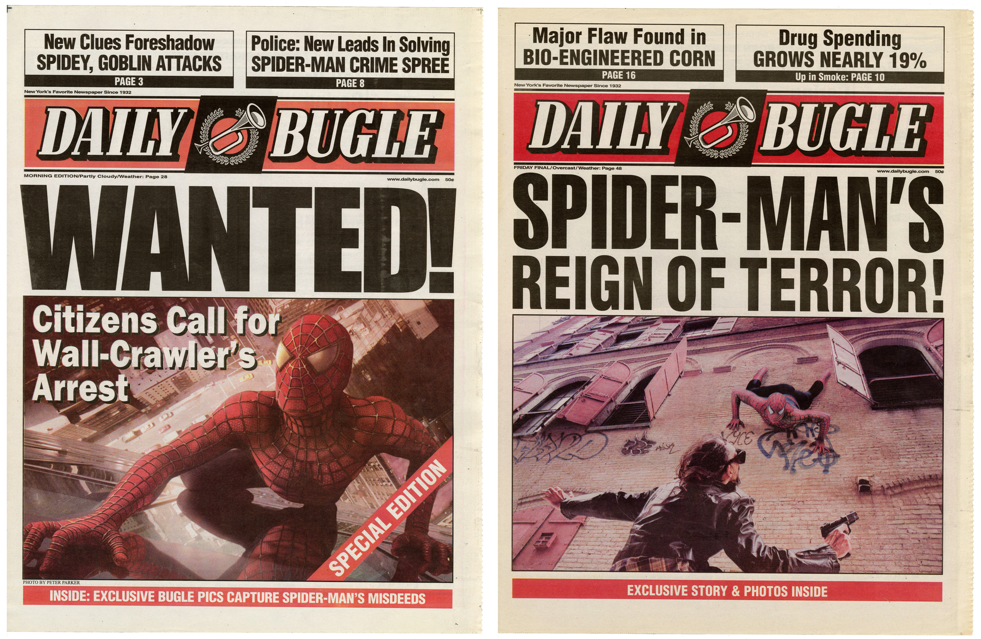 Daily Bugle Quotes Disney Superhero Funny Spiderman Newspaper Poster