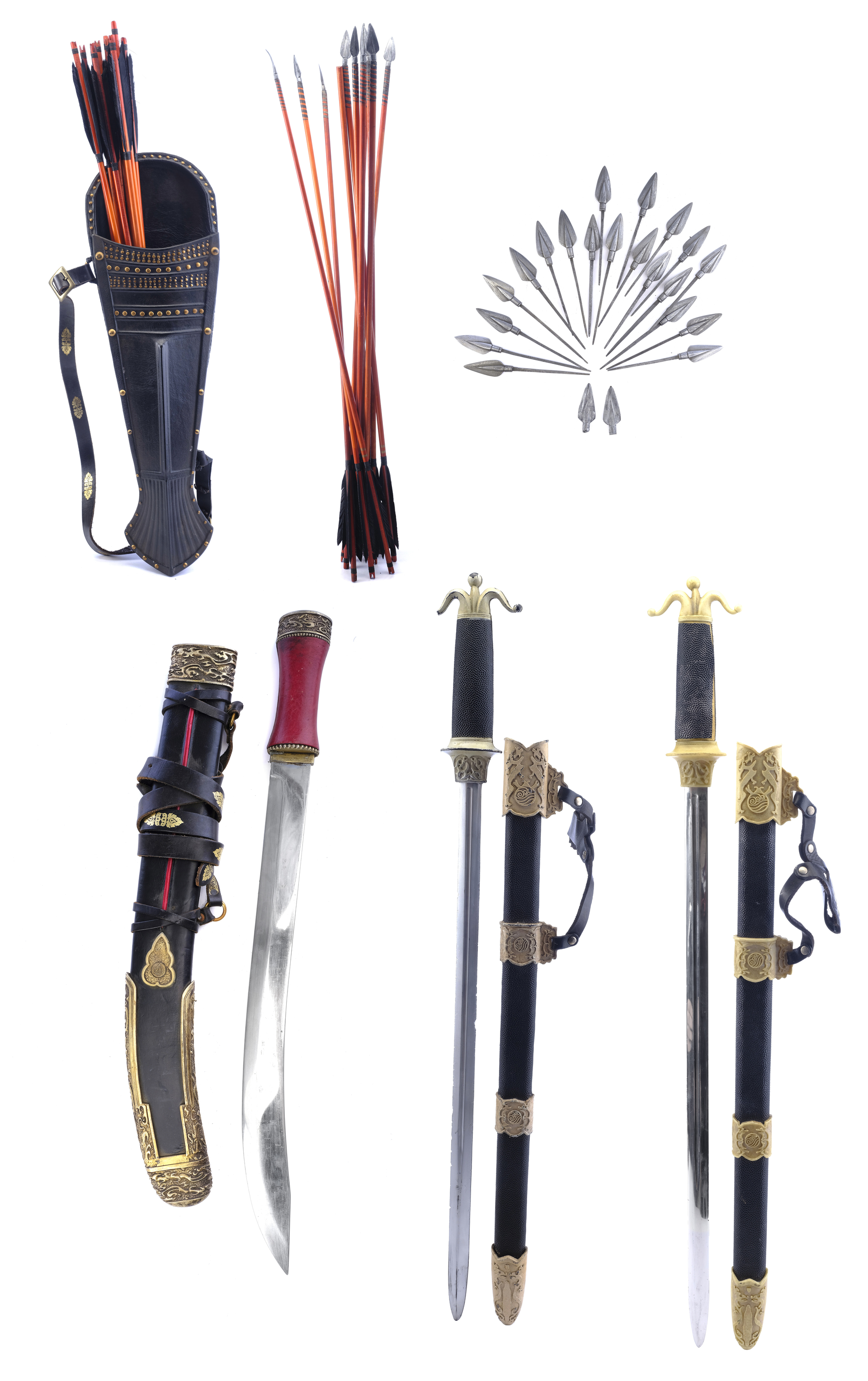 Lot # 898: The Last Airbender (2010) - Set of Fire and Waterbender Weaponry