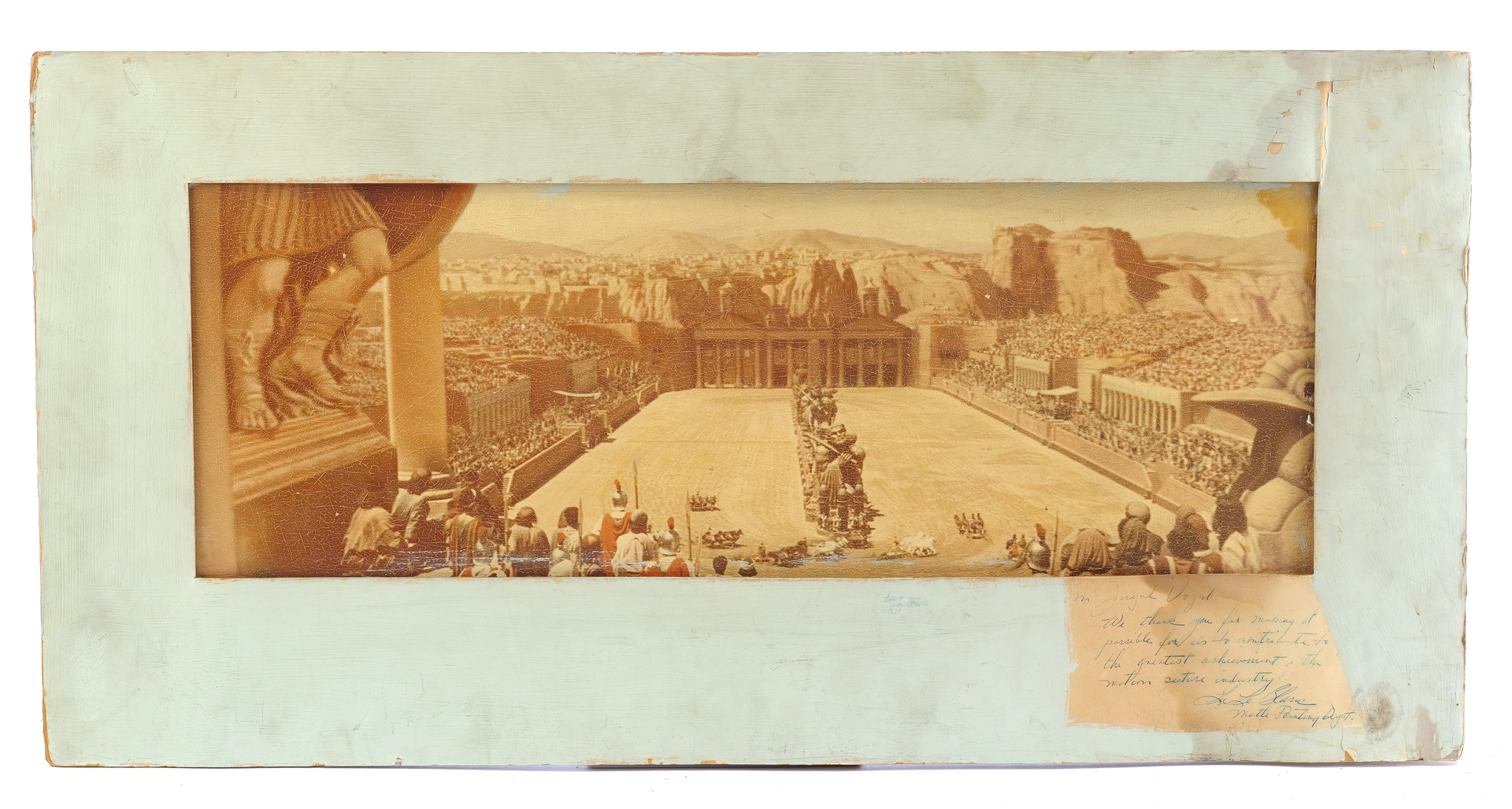 Lot # 558: Ben-Hur (1959) - Hand-Painted Chariot Race Matte Concept Artwork