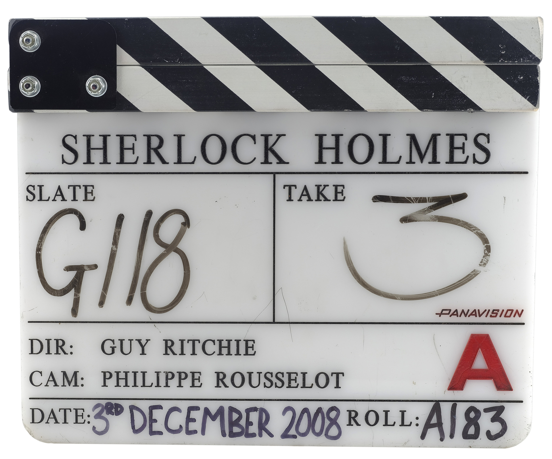 Lot # 1120: Sherlock Holmes (2009) - Clapperboard