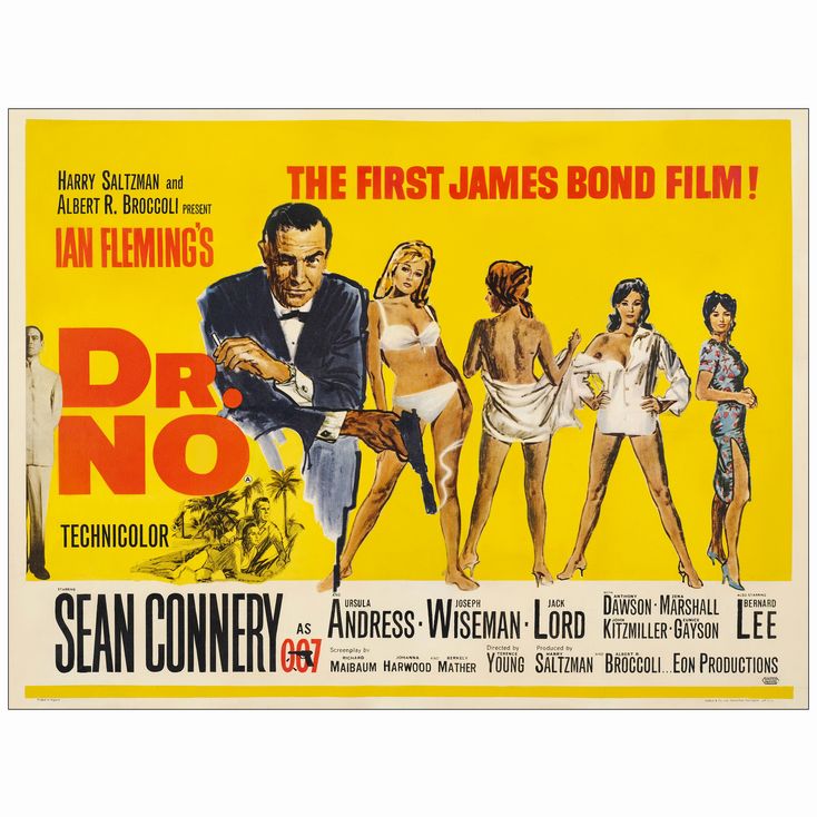 196. JAMES BOND DR. NO (1962) British Quad (30 x 40) Country-of-Origin ...