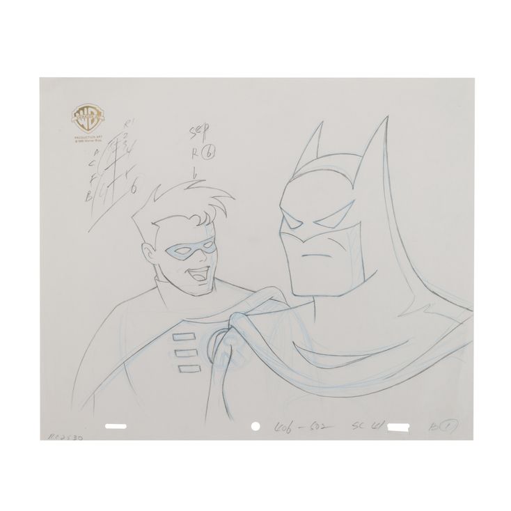 Batman and Robin Original Production Drawing | BATMAN: THE ANIMATED ...
