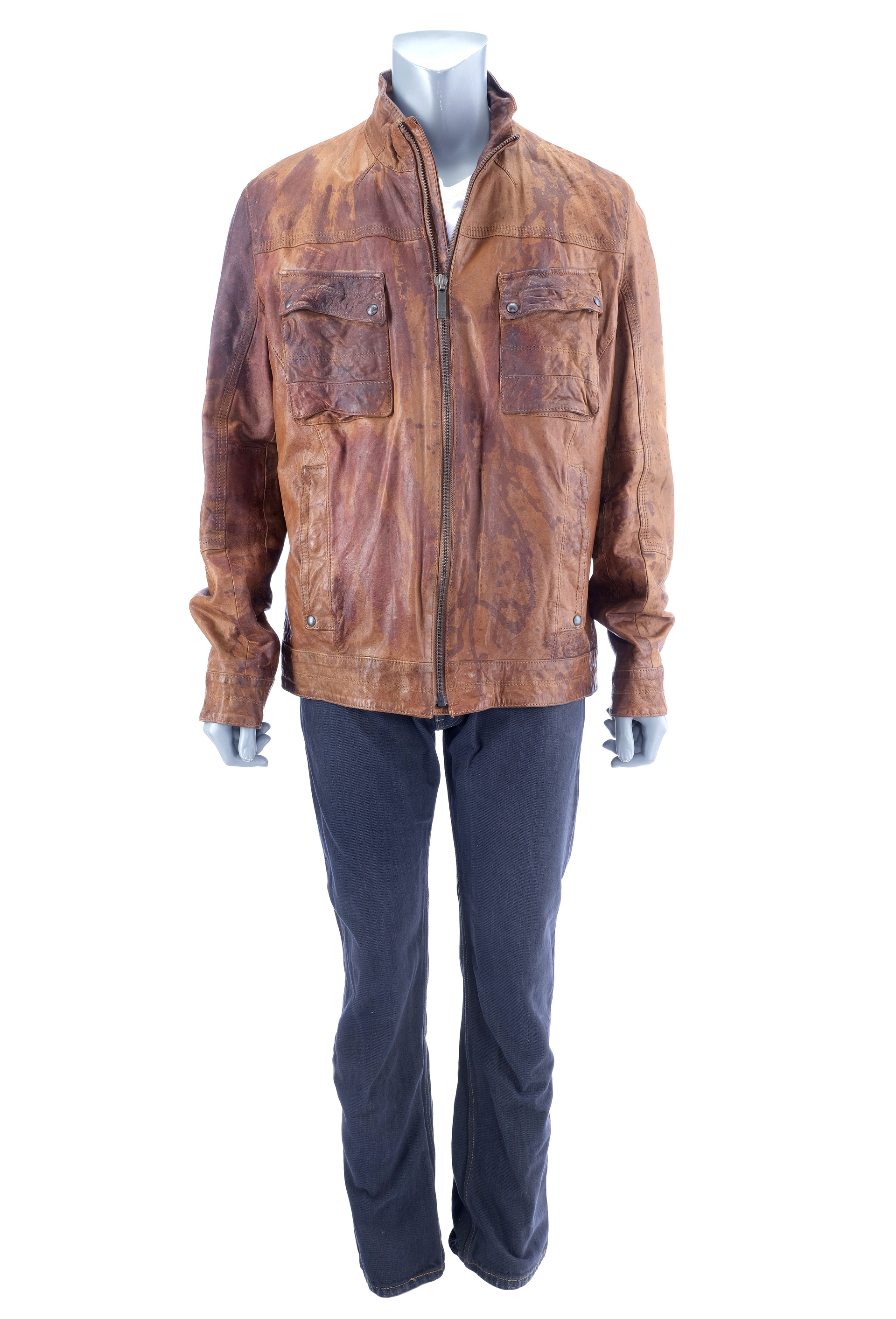 Lot # 915: Looper (2012) - Old Joe's (Bruce Willis) Gray Jacket and Pants