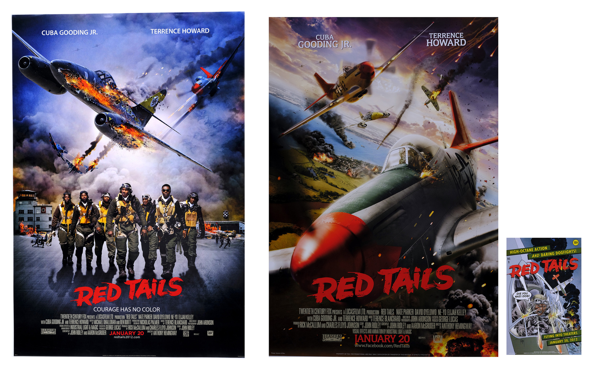 Lot # 1785: Red Tails (2012) - J.W. Rinzler Collection: Two One Sheet Posters and Advanced Promo ...