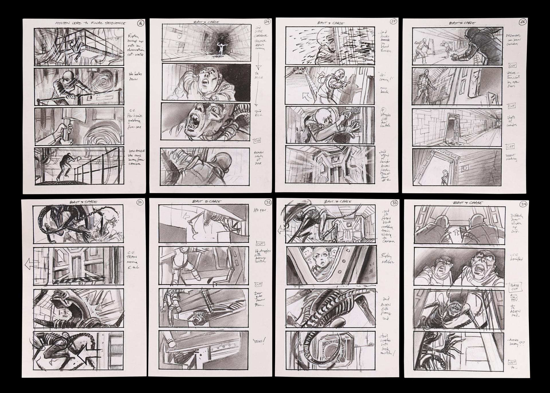 Lot # 503: Alien 3 (1992) - Martin Asbury Hand-drawn Storyboards for ...