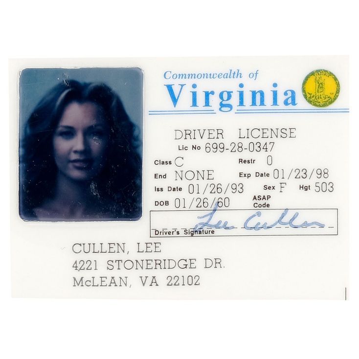 127. Lee Cullens (Vanessa Williams) Production-Made Driver License ...