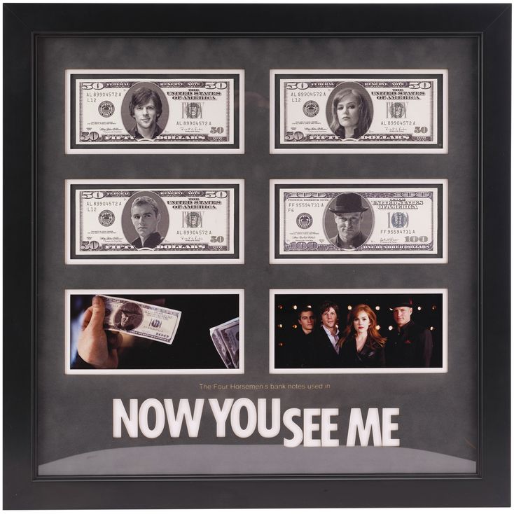 Lot # 1221.1: NOW YOU SEE ME (2013) - Framed Set of Four Horsemen Banknotes