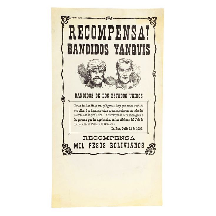 Lot 670 - Production-Made Recompensa Bandidos Yanquis Poster | BUTCH ...