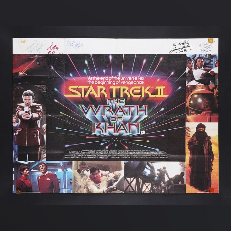 Lot #337 - STAR TREK II: WRATH OF KHAN (1982) - Autographed UK Quad and ...
