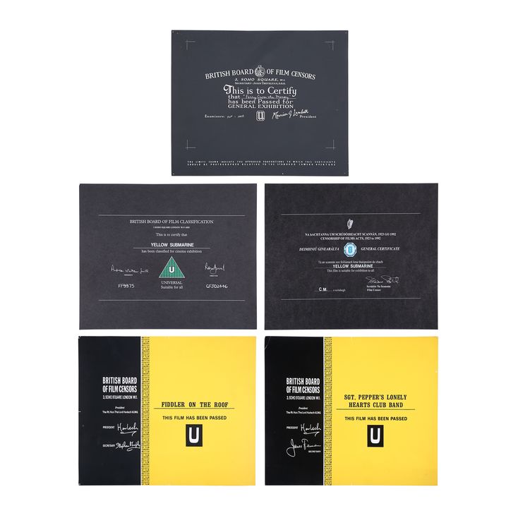 BBFC Certificates Musicals | VARIOUS PRODUCTIONS