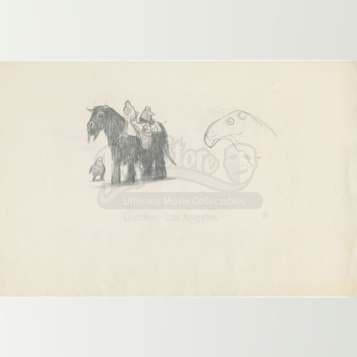 Hand-Drawn Concept Sketech of Ewok Horse by Ralph McQuarrie | STAR WARS ...