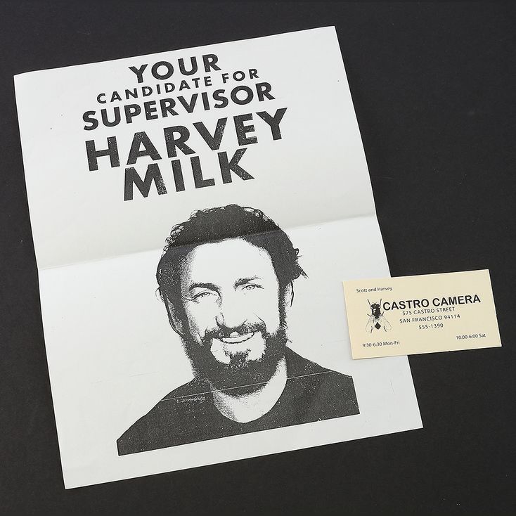 Harvey Milk for Supervisor Flyer and Castro Camera Business Card | MILK ...