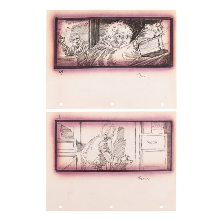Lot 1689 - Pair of Hand-drawn Mike Ploog Storyboards | THING, THE (1982)