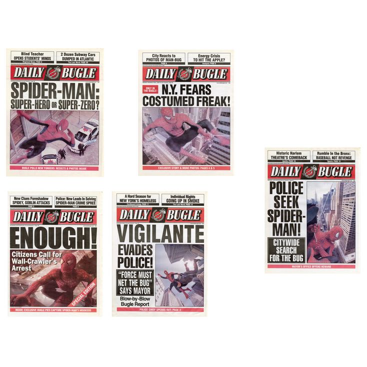 Lot # 837: SPIDER-MAN (2002) - Set of Five Daily Bugle Newspaper Covers